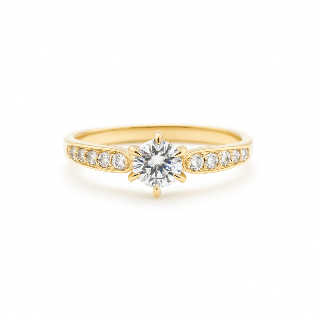 LAUPUR 14k gull einbaugur með 0.23ct demöntum